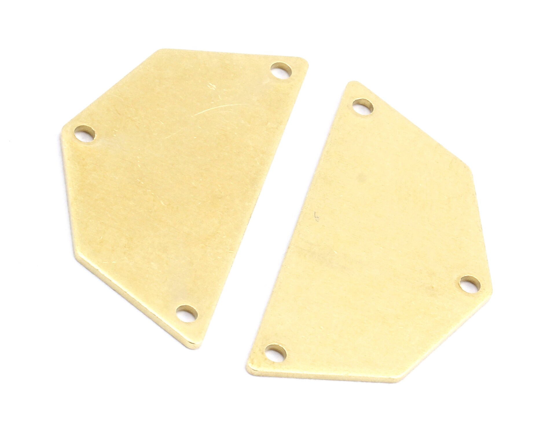 12 Raw Brass Five Edged Geometric Shape Blanks With 3 Holes | Etsy