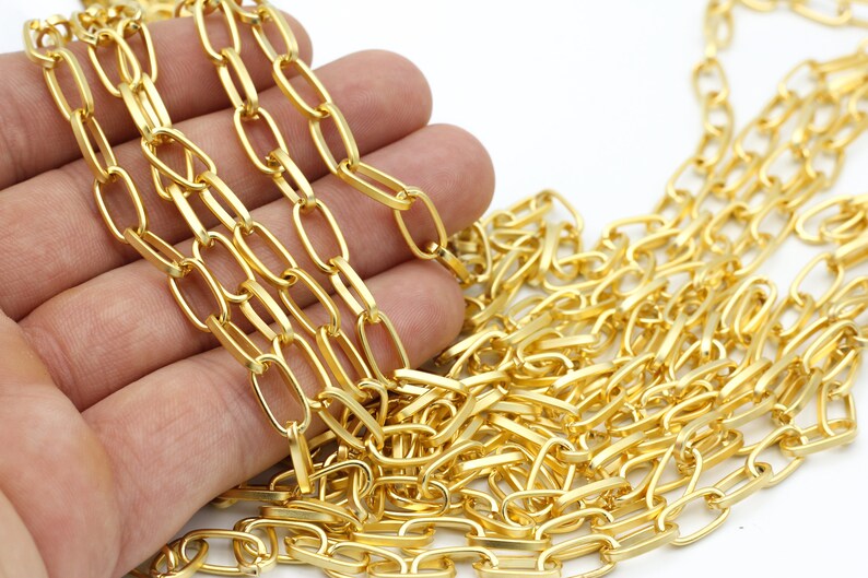 6x12.5 Mm 24k Matt Gold Plated Oval Chains,matt Gold Oval Chains, Oval ...