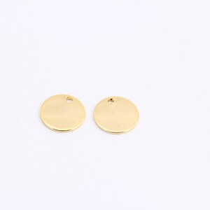 12 Pcs 12mm 24k Gold Plated Round Charms , Round Disc - Gold Plated ...