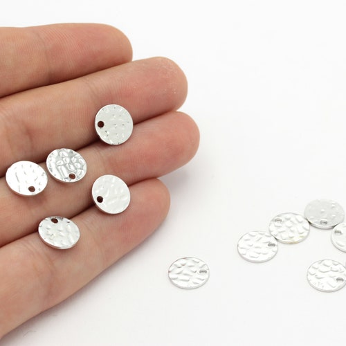 10mm Silver Plated Round Charms Round Disc Silver Plated - Etsy