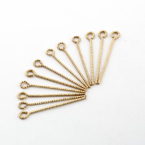 12 Raw Brass Shaven Eye Pin , Shaven Eye Pin , Brass, Shaven Pins , 1 ...