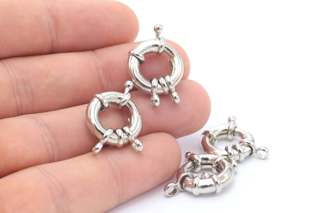 17mm Silver Spring Clasp, Round Silver Clasp, Spring Clasp, High ...