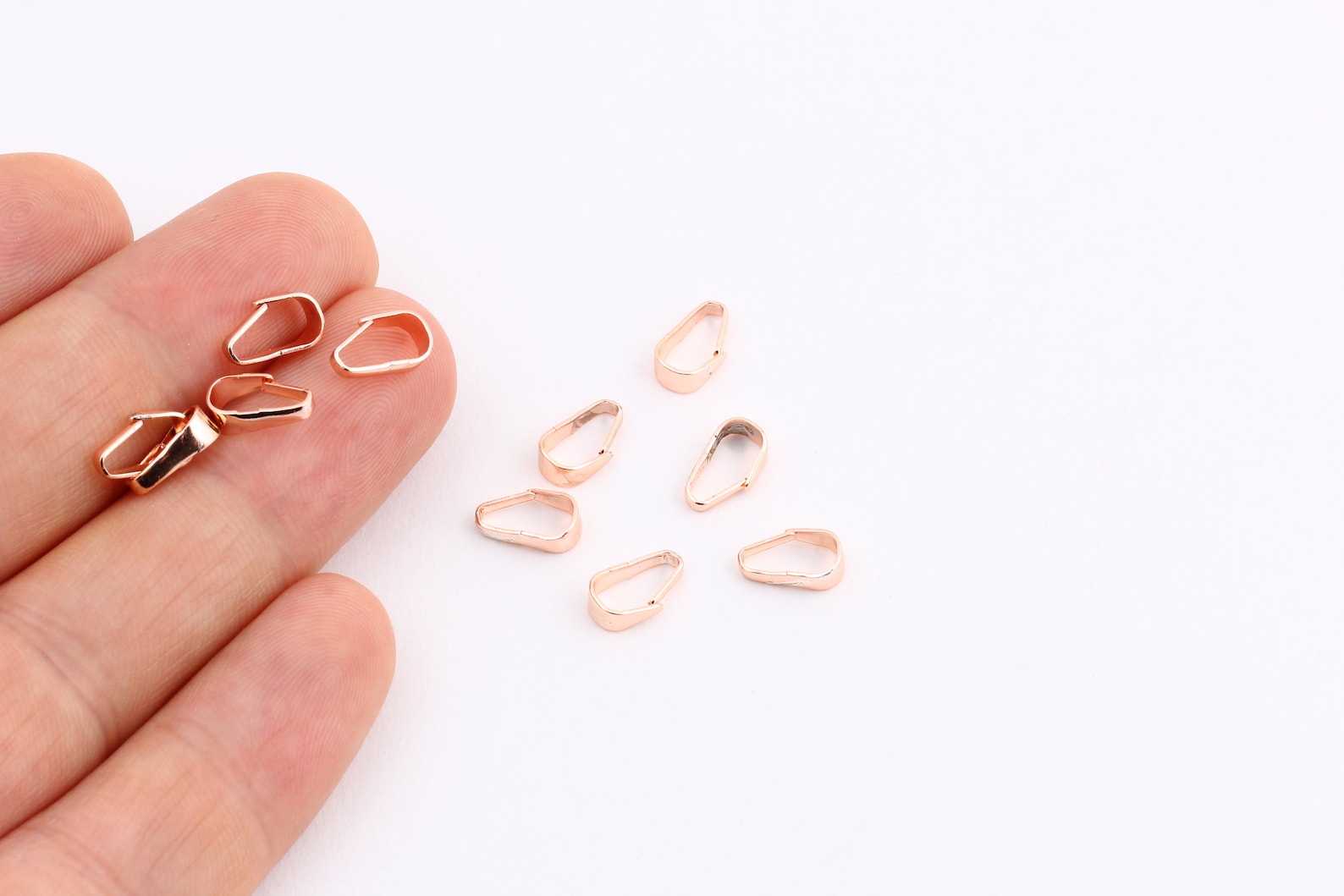 9mm Rose Gold Pendant Bail , Pinch Bail , Connectors , Necklace ...