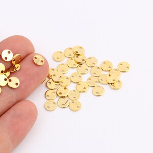 10 Pcs Gold Disc,6mm 24k Shiny Gold Disc, Stamped Disc, Coins, Two ...