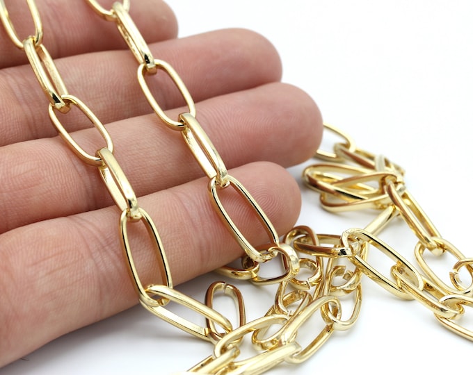 4.5x14mm Shiny Gold Plated Oval Chains Gold Oval Chains Oval - Etsy