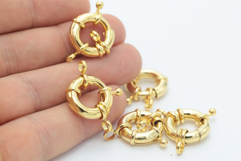 19mm 24k Shiny Gold Spring Clasp Round Gold Clasp Spring - Etsy