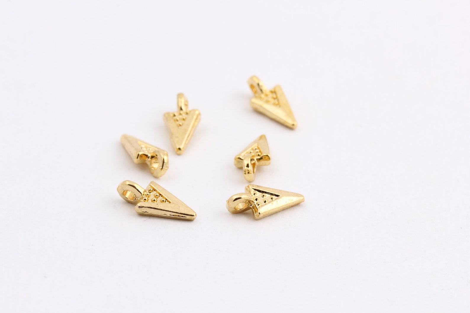 Gold Triangle Charms 10 Pcs Triangle 24k Gold Plated - Etsy