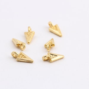 Gold Triangle Charms , 10 Pcs Triangle , 24k Gold Plated Triangle ...