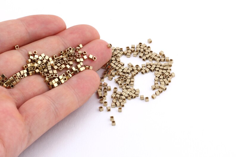 2mm Brass Cube Beads Mini Cube Beads Tiny Spacer Beads - Etsy
