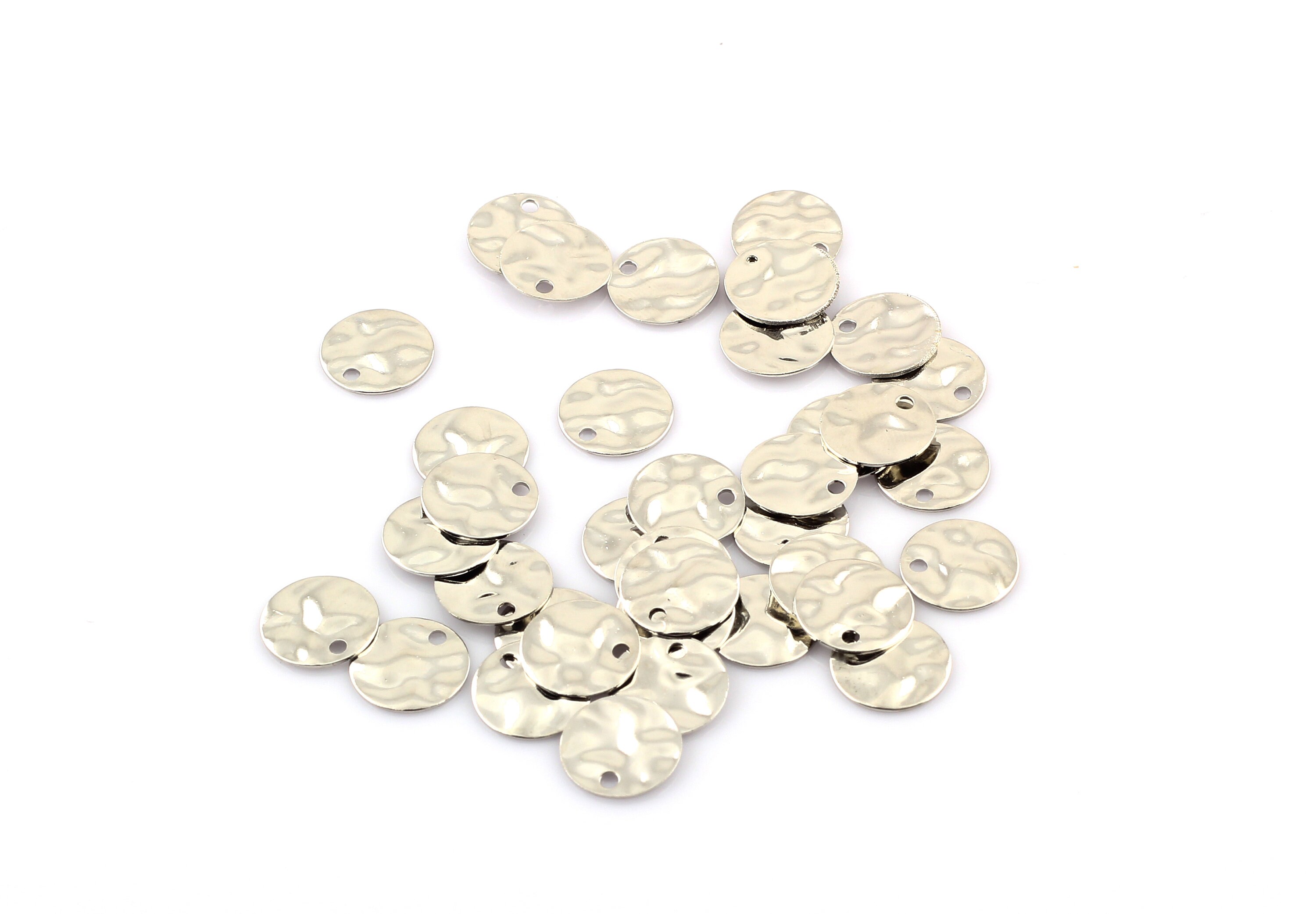 10mm Silver Plated Round Charms Round Disc Silver Plated - Etsy