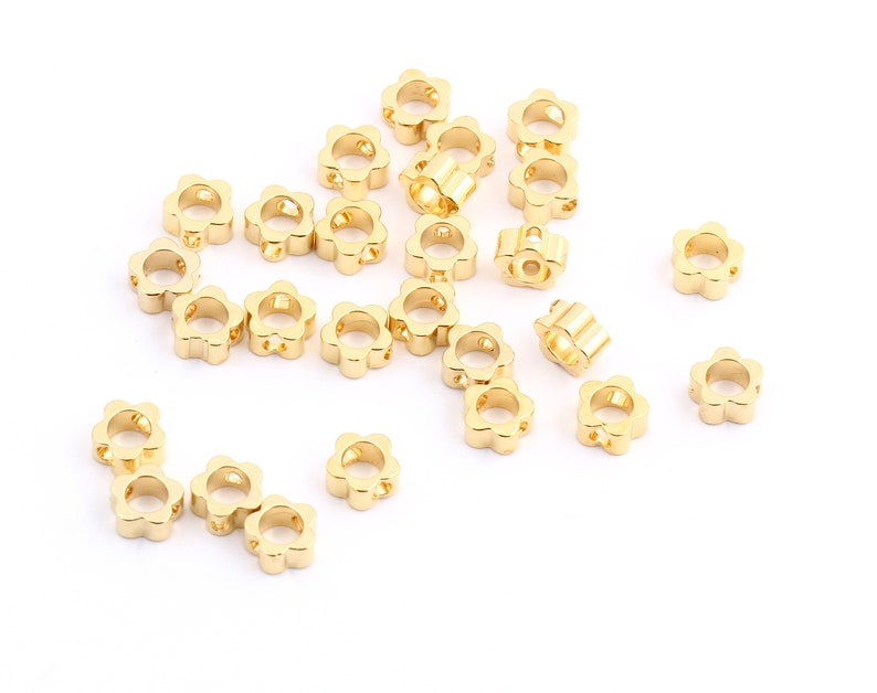 5 Pcs 24k Gold Plated Triangle Beads Spacer Beads Necklace | Etsy