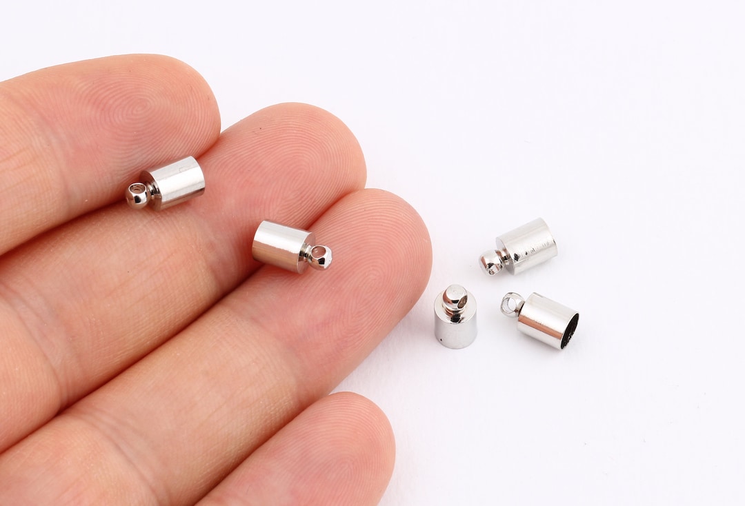 İnner 5mm Silver Plated End Cap ,hole Inner 5mm, Huge End Caps,solid ...