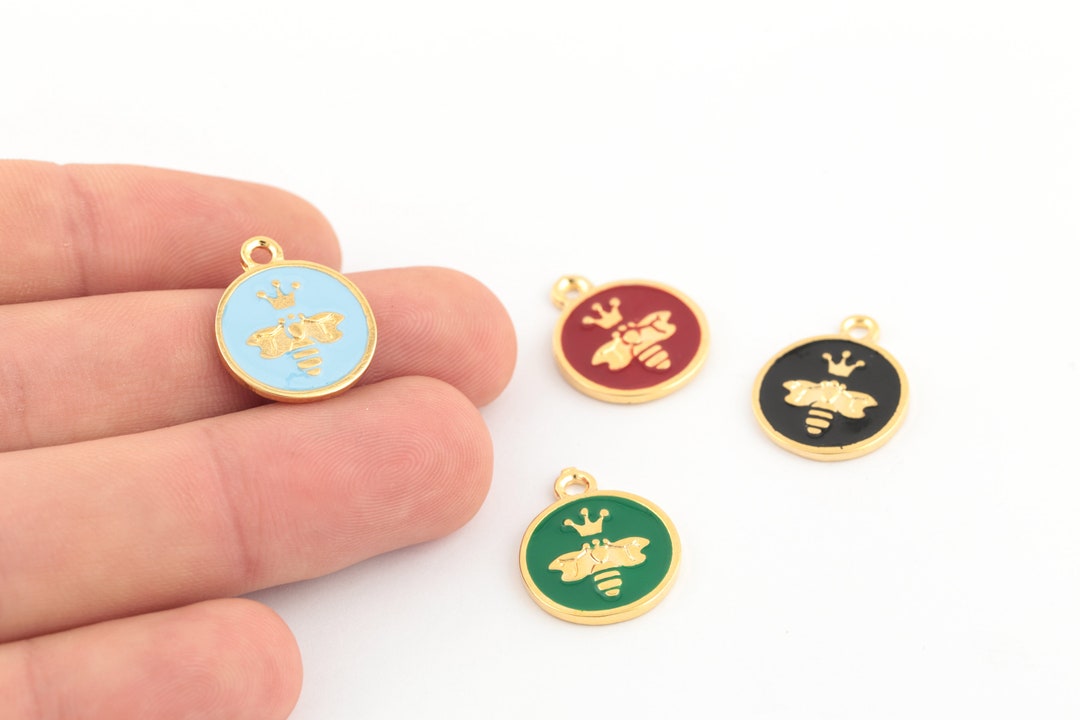 16x20mm 24k Shiny Gold Plated Queen Bee Charms ,queen Bee Charms ...
