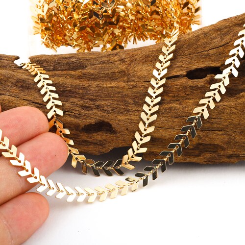 33 Feet 6mm Gold Tone Gold Arrow Chains Chevron Chains - Etsy