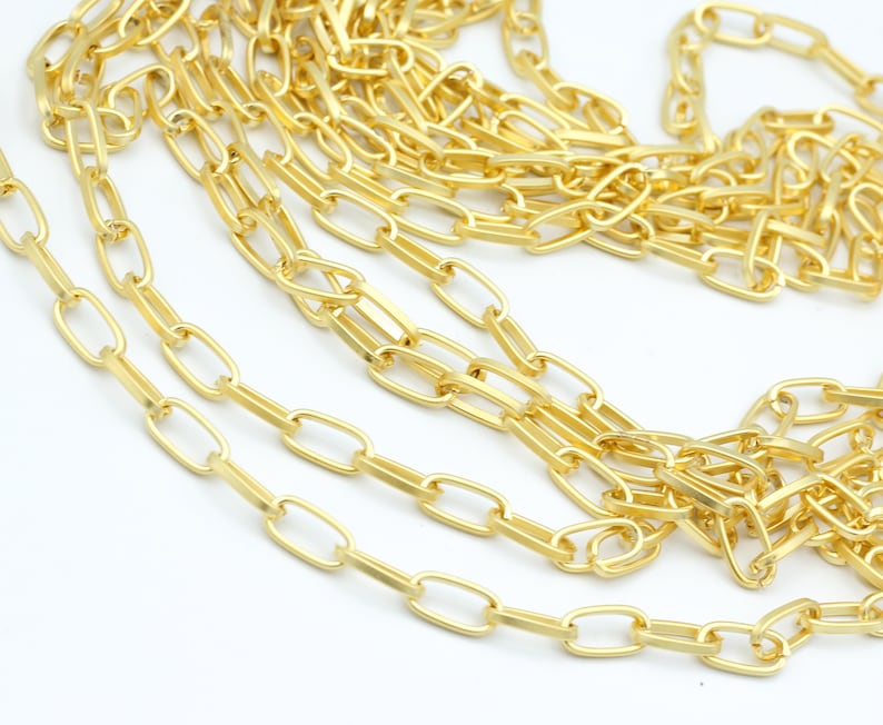 6x12.5 Mm 24k Matt Gold Plated Oval Chains,matt Gold Oval Chains, Oval ...