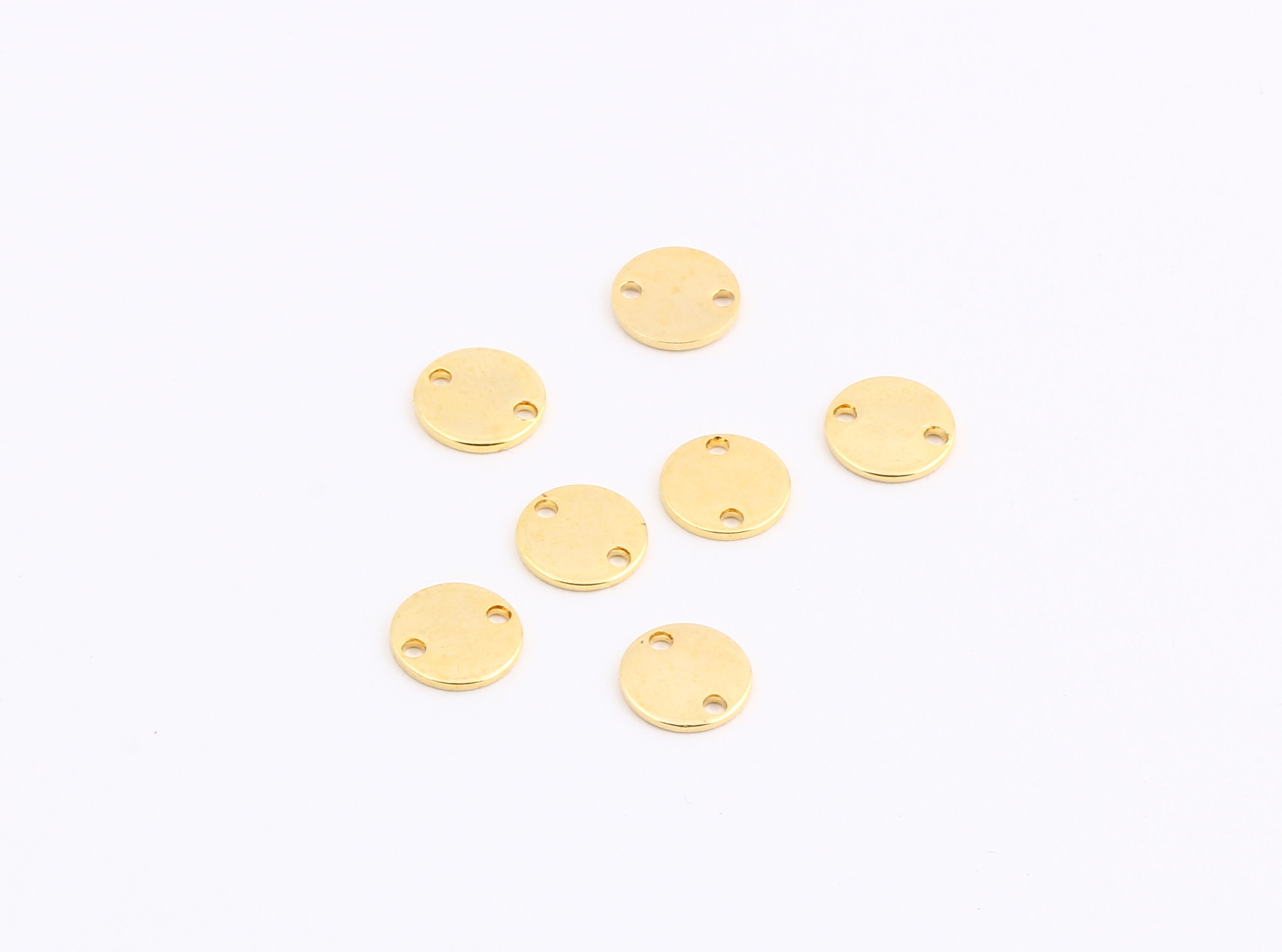 10 Pcs Gold Disc8mm 24k Shiny Gold Disc Stamped Disc Coins - Etsy