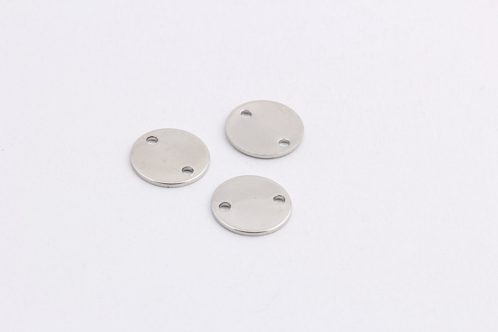 Silver Disc,12mm Silver Plated Disc, Stamped Disc, Coins, Two Holes ...