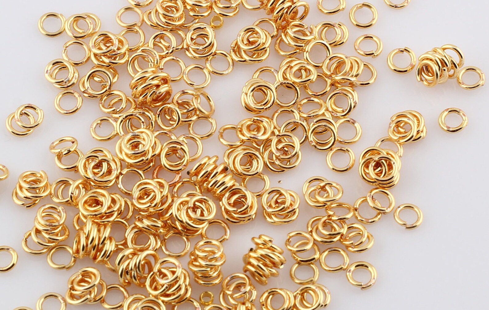 4 Mm Jump Rings 100 Pcs , Gold Plated Jump Rings , Open Jump Rings ...