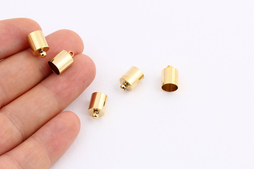 İnner 7mm Gold Plated End Cap ,hole Inner 7mm, Huge End Caps,solid Brass End Cap , Bead Caps ...