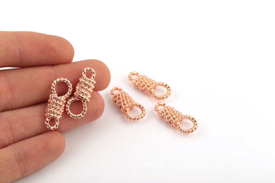 10x25mm Rose Gold Plated Rope Charms, Rope Pendant, Rope Earring Charms ...