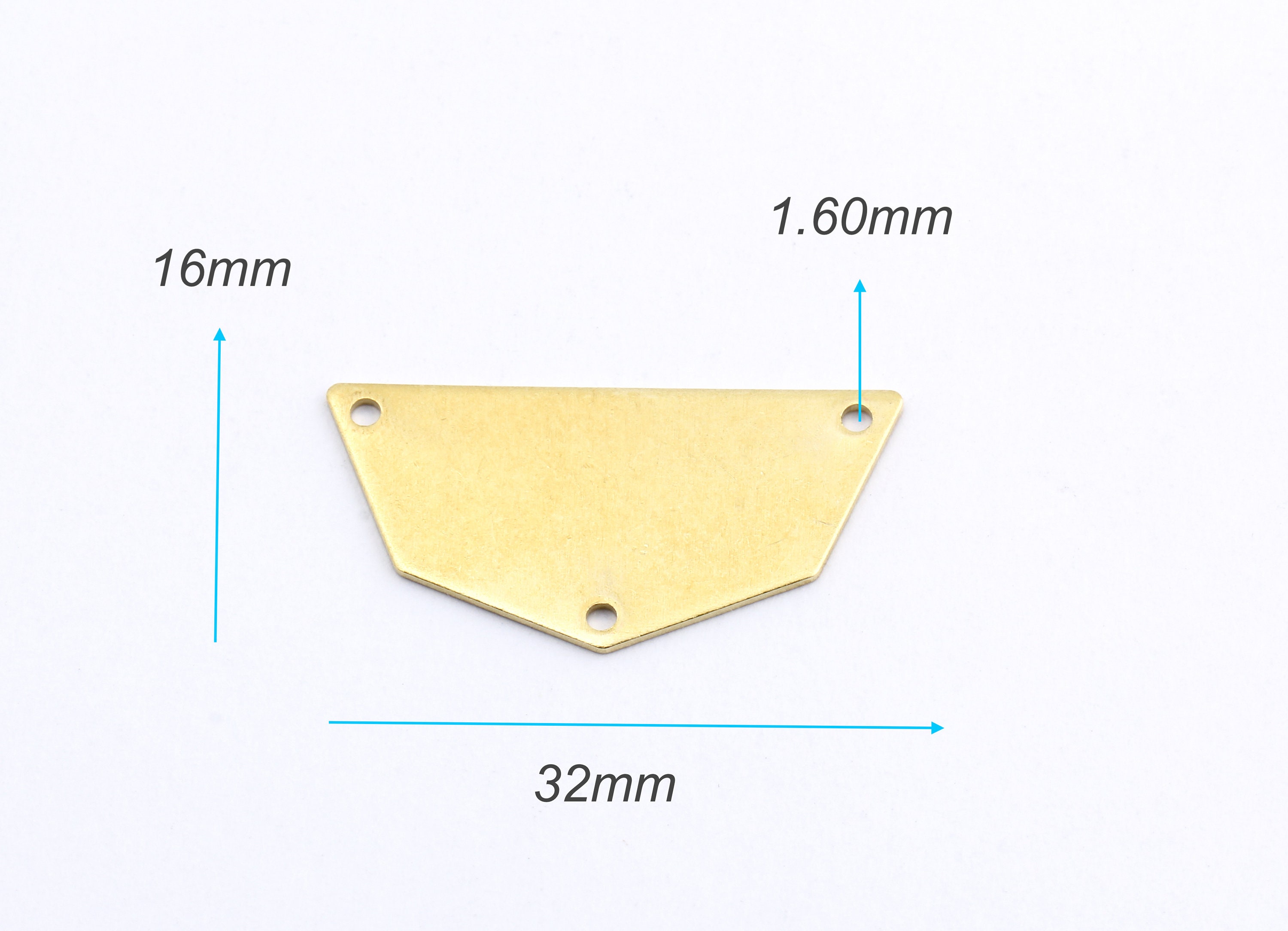 12 Raw Brass Five Edged Geometric Shape Blanks With 3 Holes - Etsy