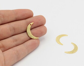Half Moon Charm 6 Raw Brass Semi Circle Blanks With 6 Holes - Etsy