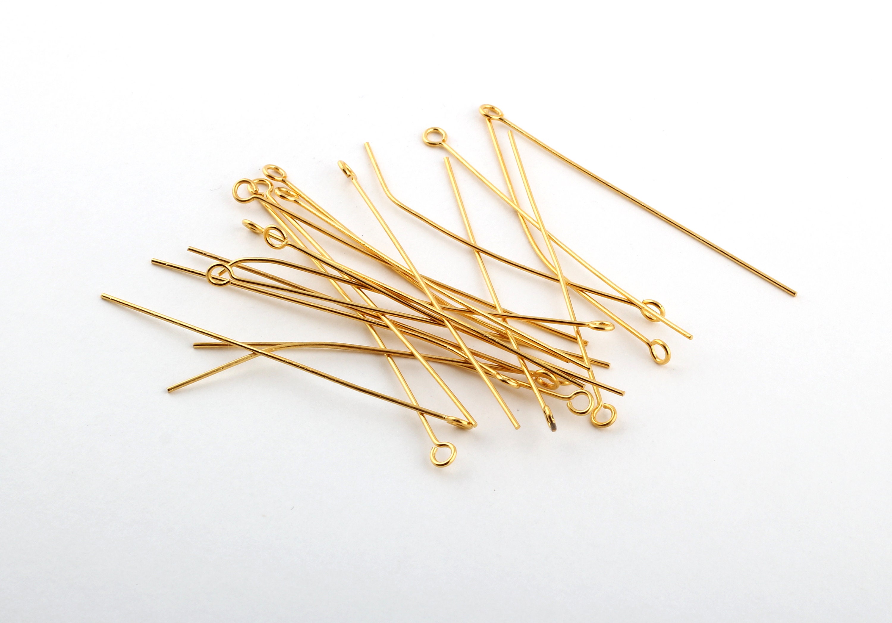 30 Pcs 085x60mm Eye Pins 24k Shiny Gold Plated Gold Plated - Etsy