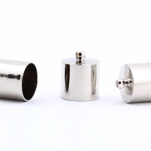 2 Pcs Silver Plated End Cap ,hole Inner 14mm, Huge End Caps, Solid ...