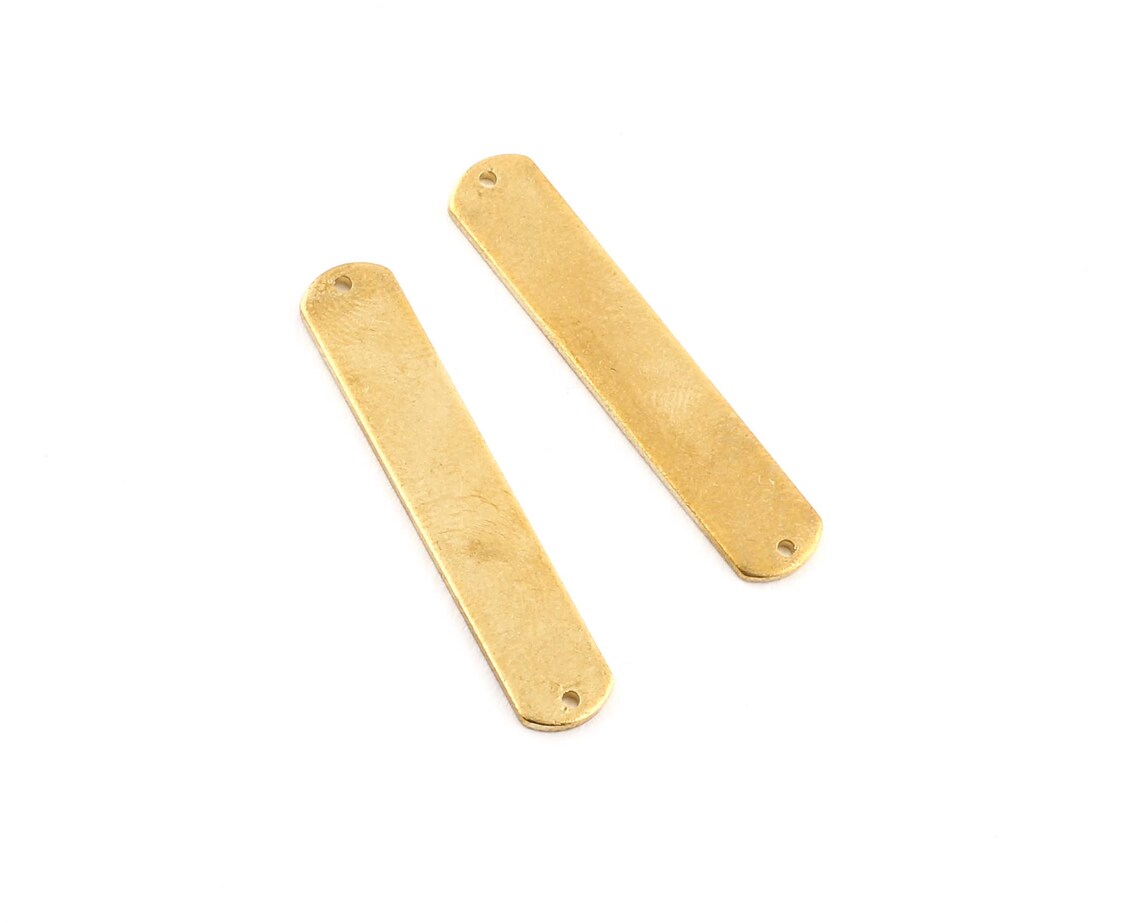 10 Pcs 17x50mm Raw Brass Nameplate Bar , Stamping Blank , Personalized ...