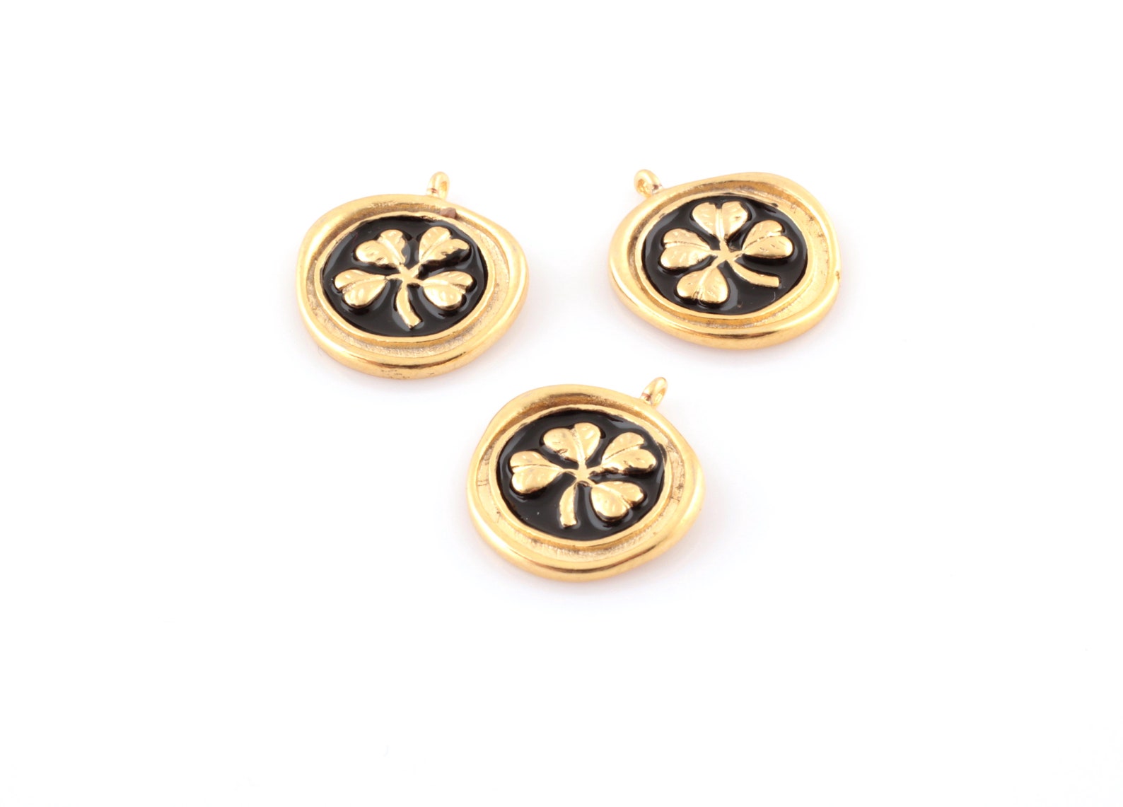 24k Shiny Gold Plated Clover Clover Necklace Clover Pendant - Etsy