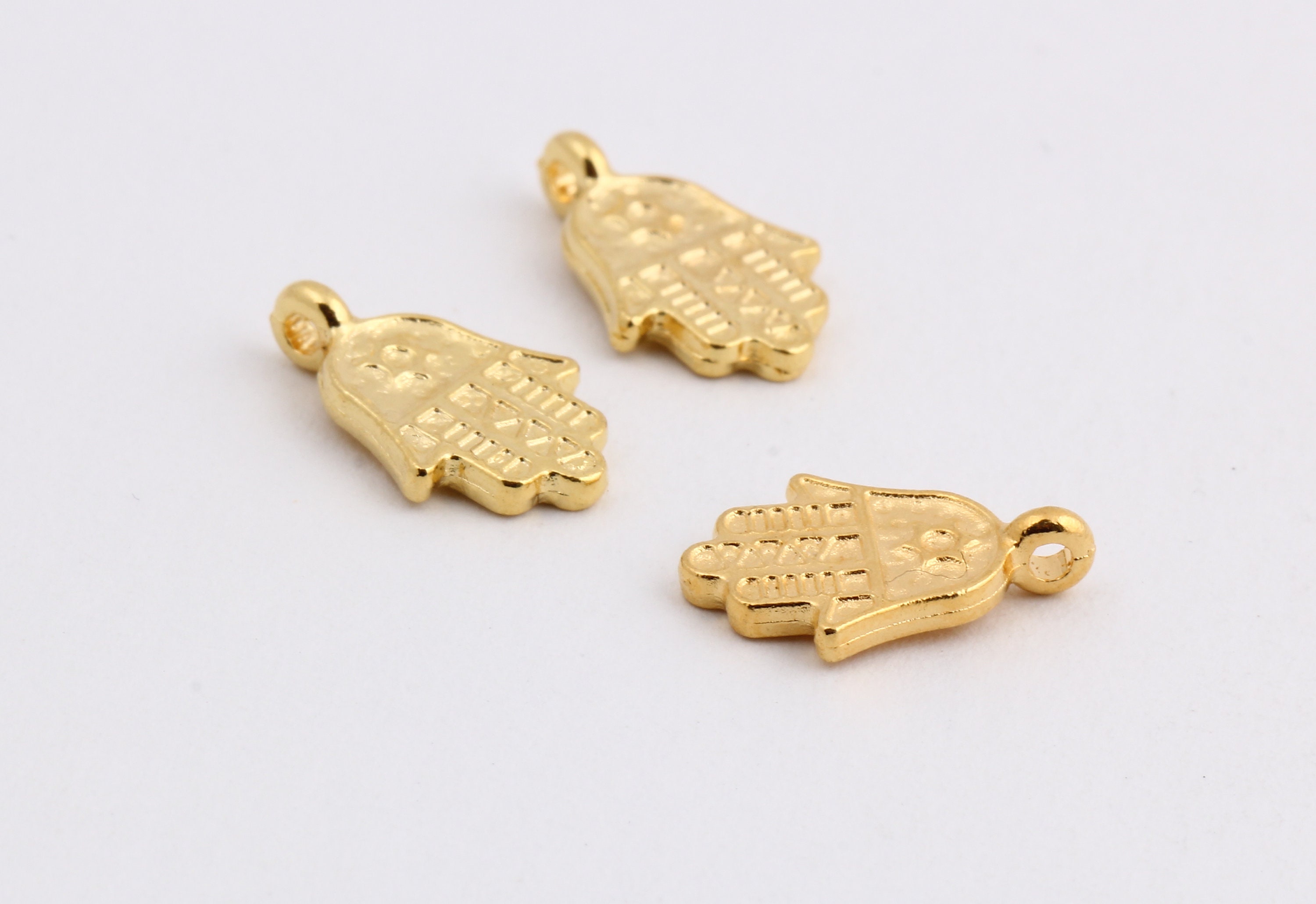 Gold Hamsa Charms 8.5x13mm 24k Shiny Gold Hamsa Charm Gold - Etsy
