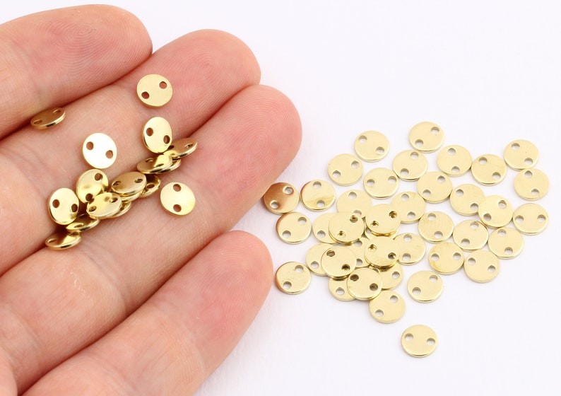 25 Pcs Raw Brass Round Disc 2 Hole Round Disc Raw Brass - Etsy