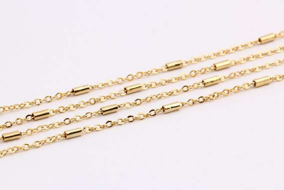 33 Feet 24k Gold Plated Bar Chains Soldered Chain Bulk | Etsy