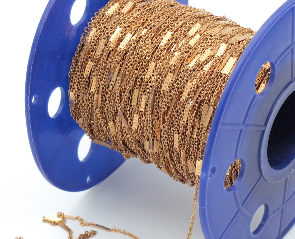 3.3 Feet Raw Brass Bar Chains Soldered Chains Bar Chains | Etsy