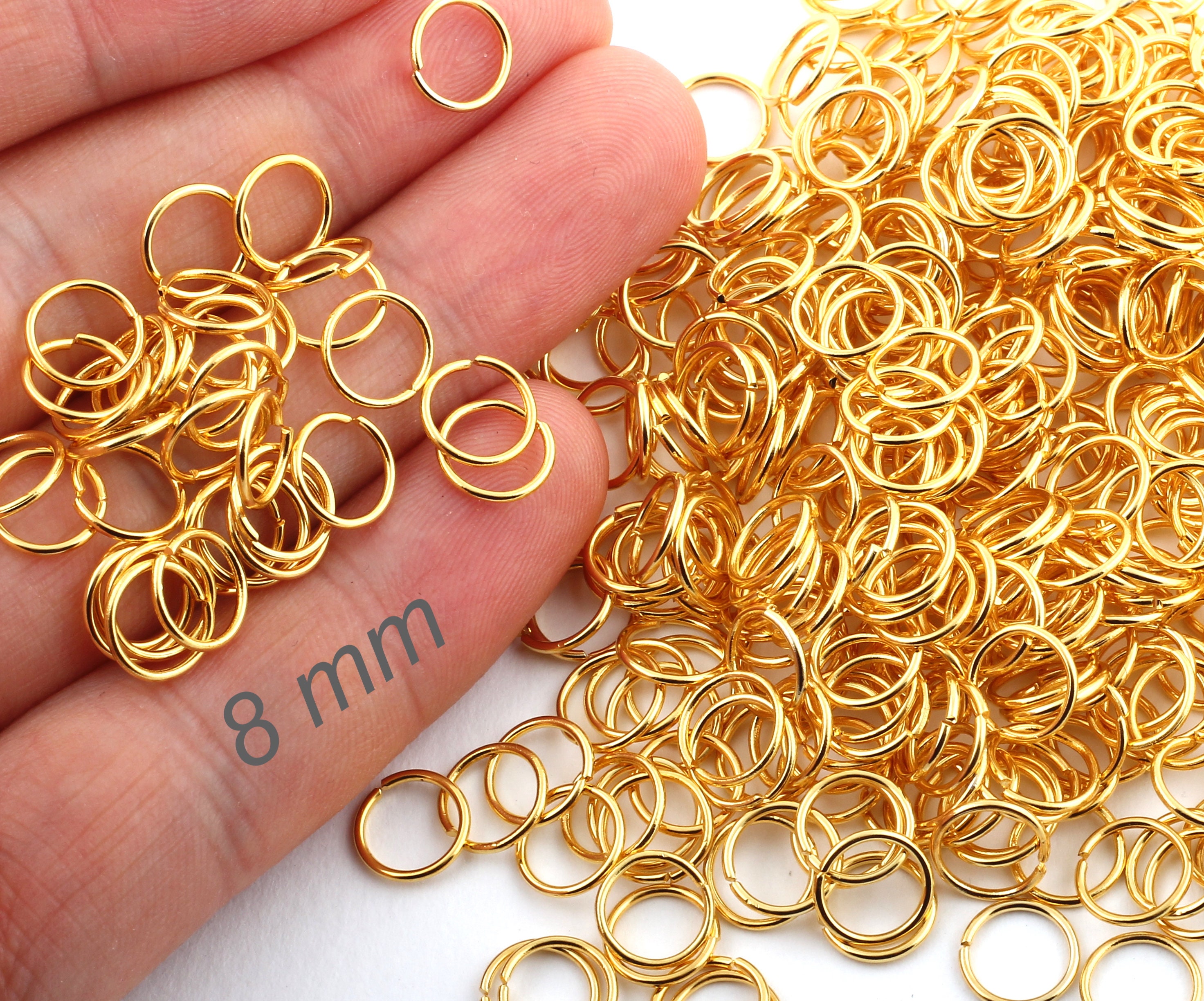 50 Pcs 8 Mm Jump Rings tiny Jump Ring Connectors Gold | Etsy