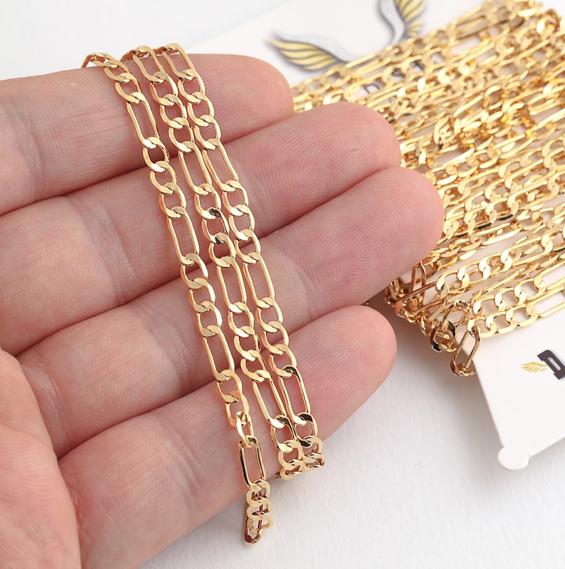 33 Feet 4x10mm 24k Shiny Gold Plated Faceted Chain Curb - Etsy