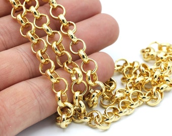 4.5x14mm Shiny Gold Plated Oval Chains Gold Oval Chains Oval - Etsy