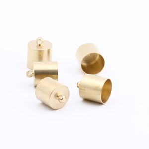 10 Pcs Raw Brass End Cap, Hole Inner 12mm , Solid Brass End Cap , Cord ...