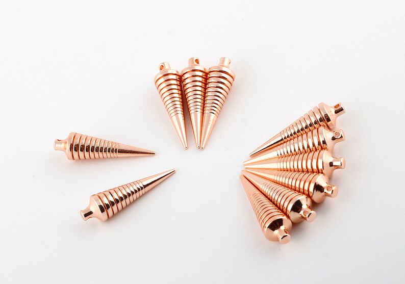 Rose Gold Plated Spike Charms, Long Bar, 7x27mm , Pendant Charms, Bar ...