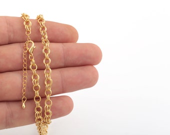 2.5mm 24k Shiny Gold Plated Tiny Rolo Chain, Gold Round Link Chain ...
