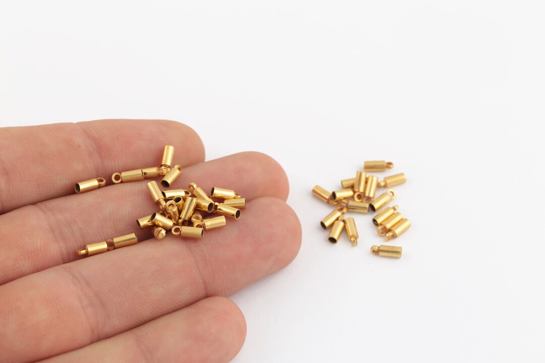 İnner 2mm Gold Plated End Cap ,hole Inner 2mm, Huge End Caps,solid ...