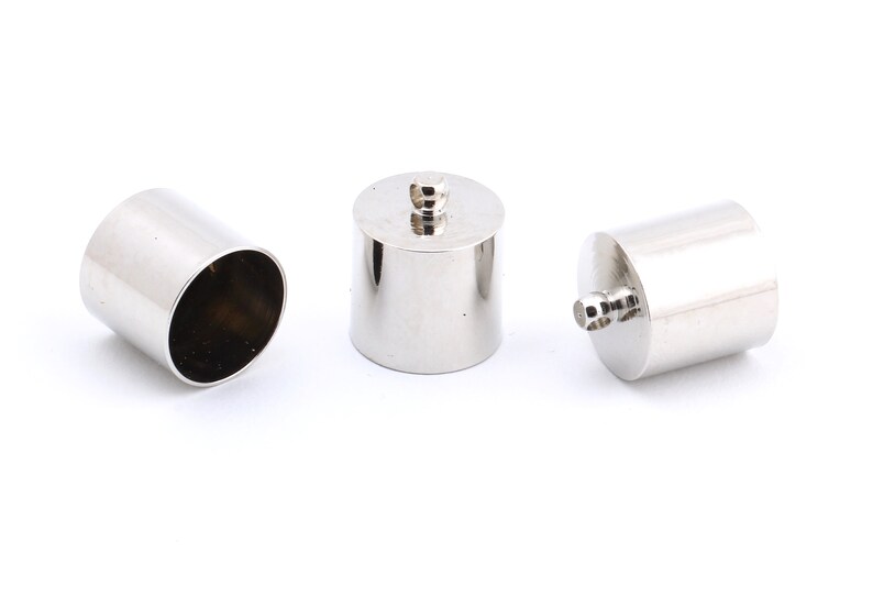 2 Pcs Silver Plated End Cap hole Inner 14mm Huge End Caps - Etsy