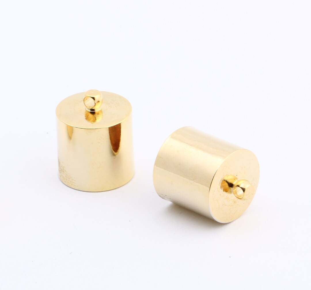 2 Pcs Gold Plated End Cap ,hole Inner 14mm, Huge End Caps, Solid Brass End Cap , Bead Caps ...