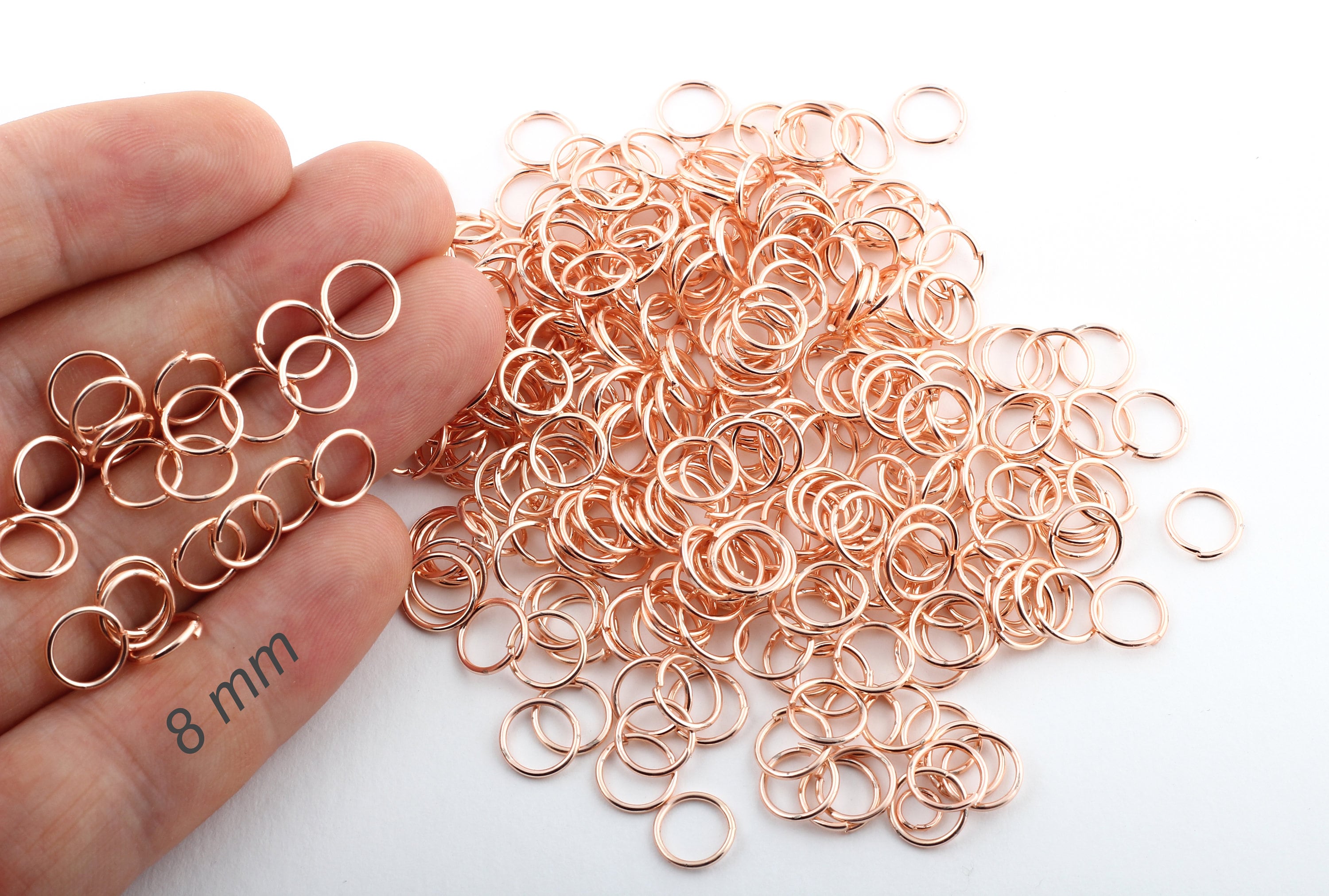 100 Pcs 8mm Rose Gold Plated Jump Rings Tiny Jump Ring | Etsy