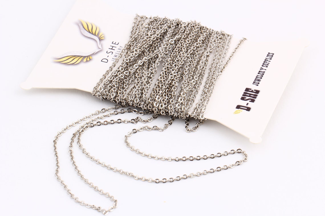 33 Feet 180x2.00 Mm Silver Plated Chains cable Chains | Etsy