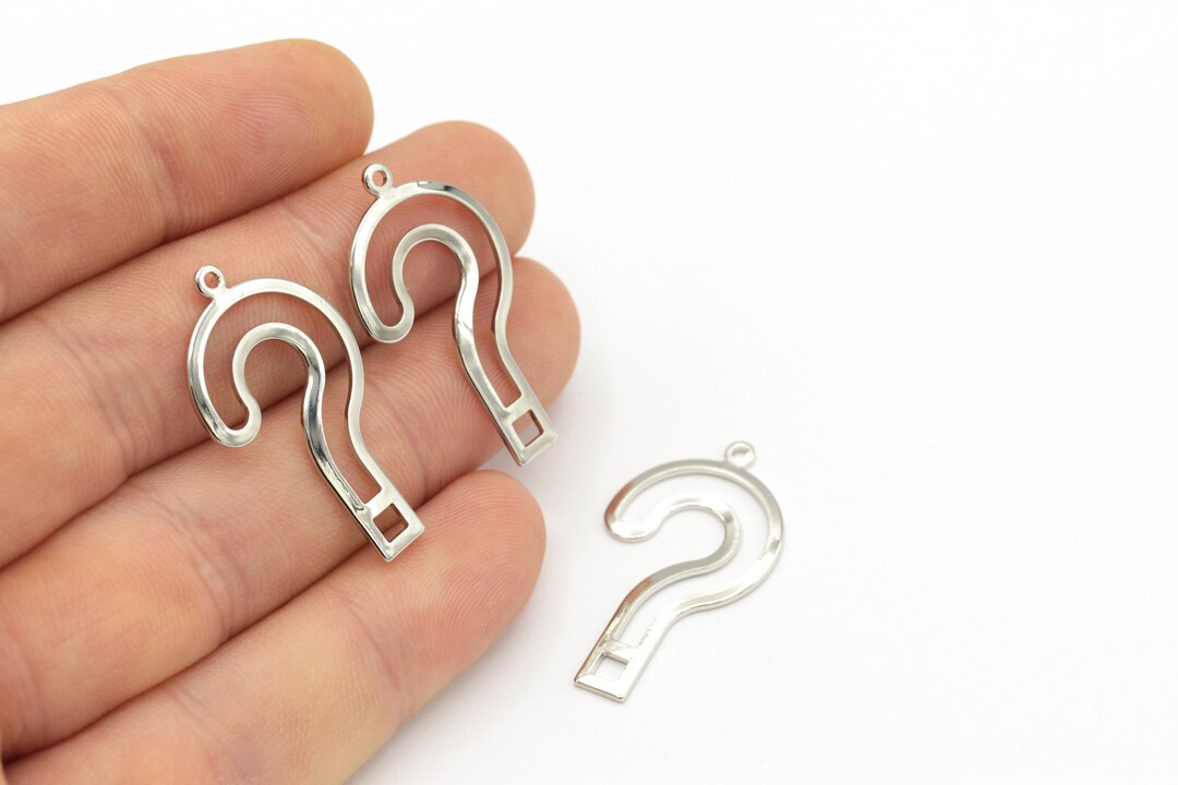 19x34mm Silver Plated Question Mark, Earrings Findings, Question Mark ...