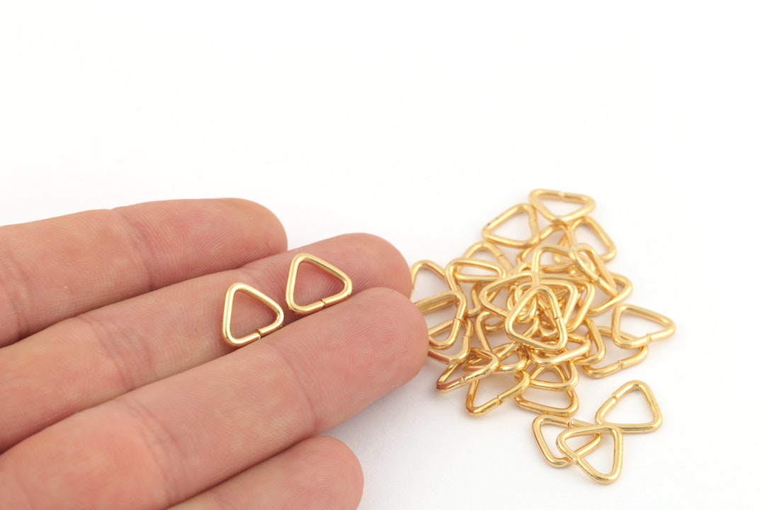12 Pcs 24k Shiny Gold Plated Triangle Jump Rings, Jump Rings, Triangle ...