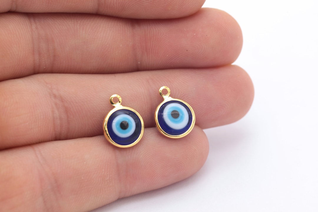 24k Shiny Gold Plated Eye Pendant,evil Eye Charm, Gold Evil Eye Pendant ...
