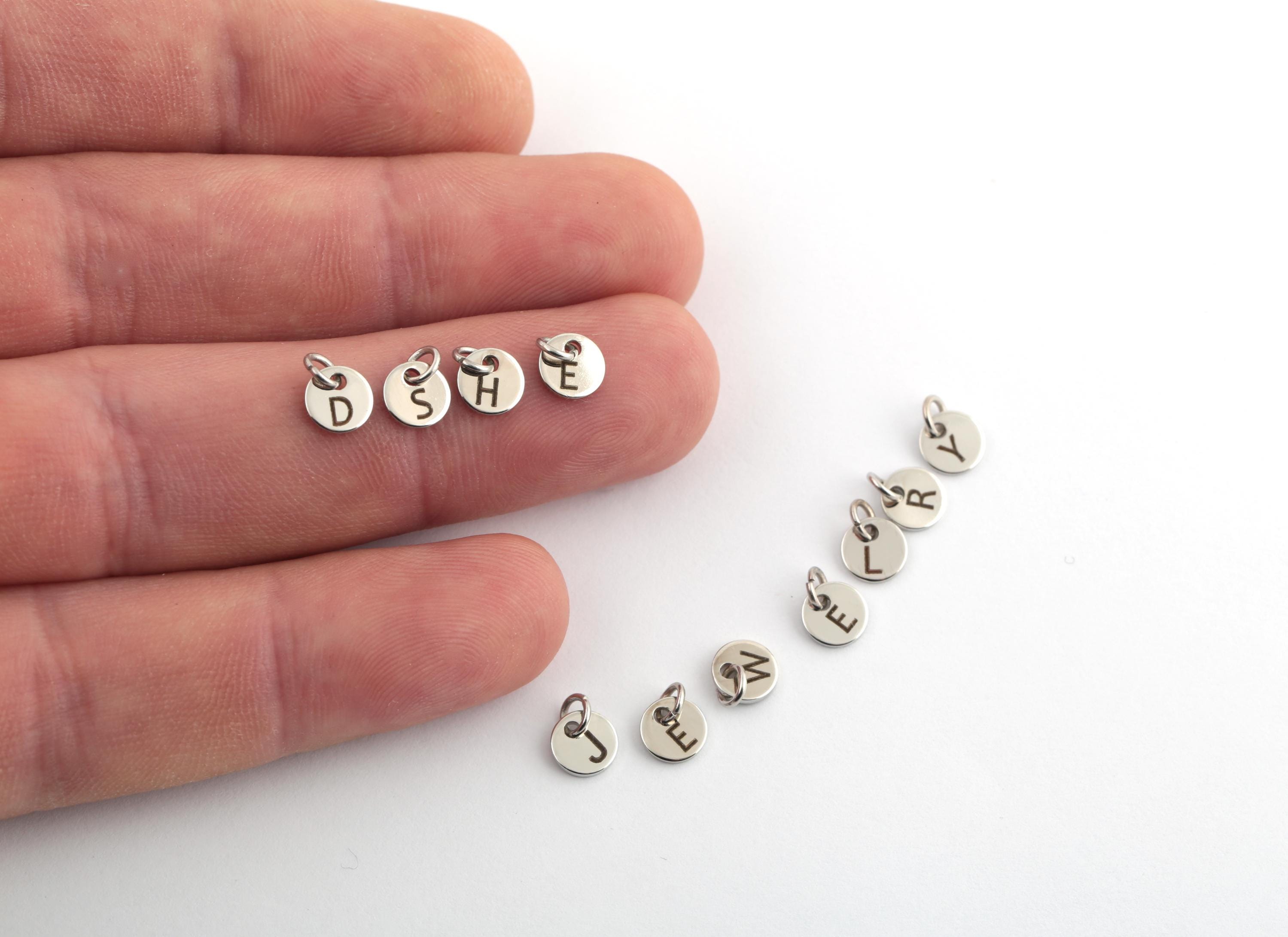 Round Disc Letter Charms - Personalized Alphabet Initial Charms ...