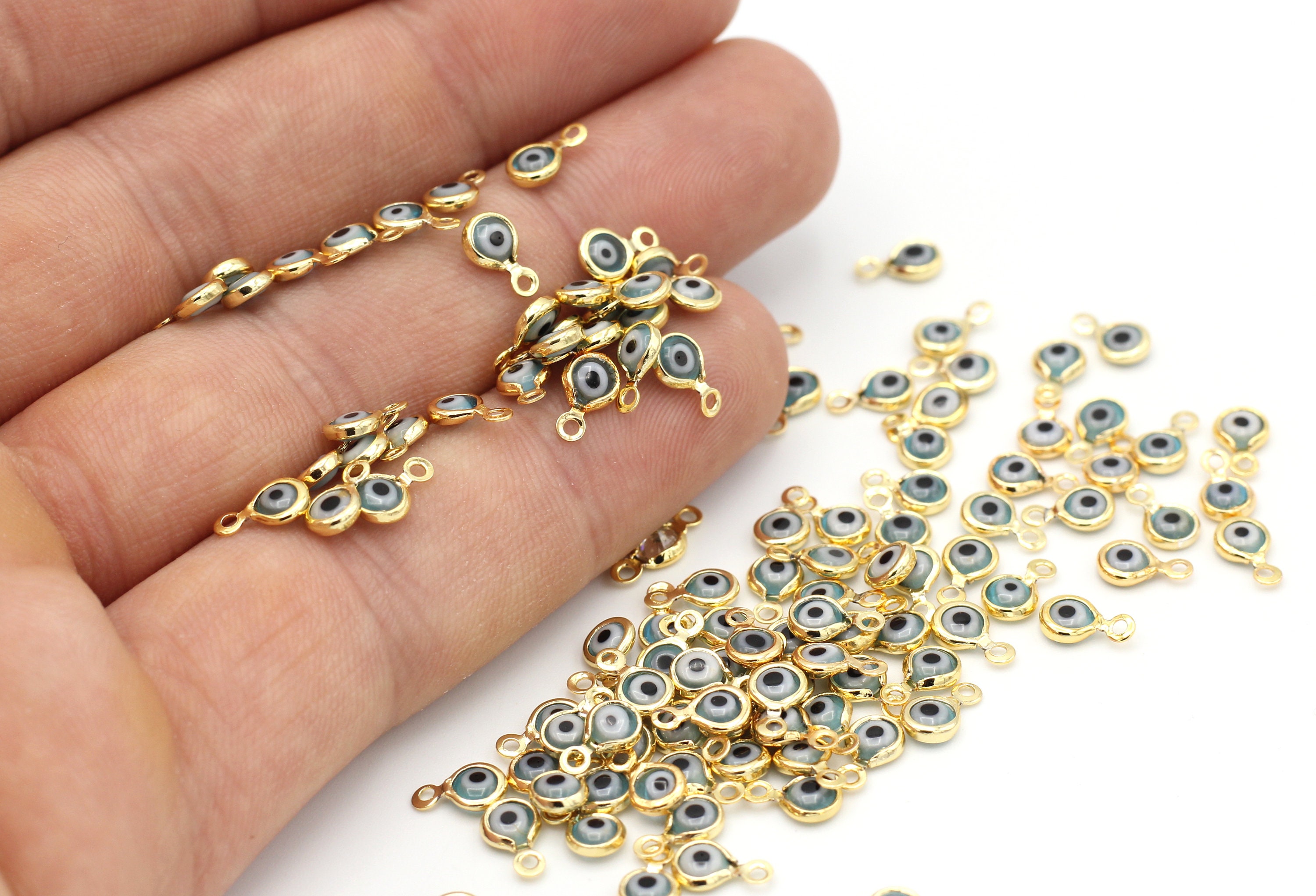 24k Shiny Gold Plated Eye Pendantevil Eye Charm Gold Evil - Etsy